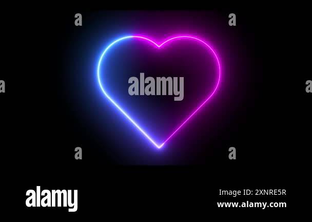 Neon Lights Love Heart Tunnel and Romantic Abstract Glow Particles - 4K ...