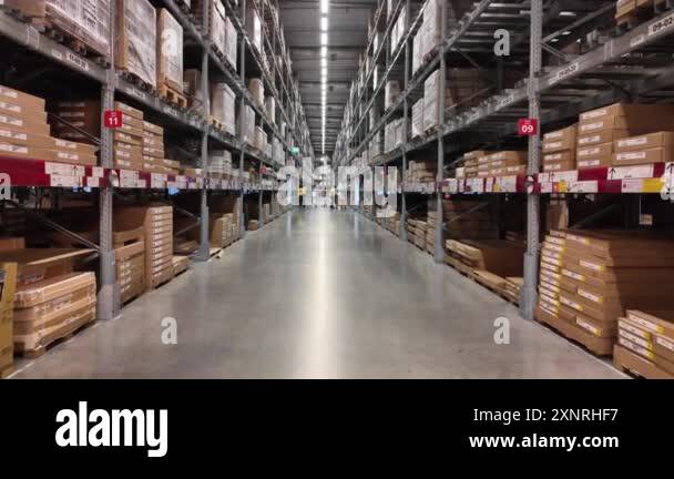 Bangkok, Thailand-27 July 2024: Interior of large warehouse of ...