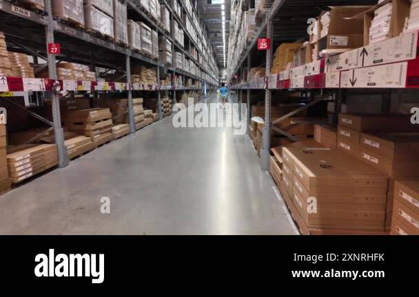 Bangkok, Thailand-27 July 2024: Interior of large warehouse of ...