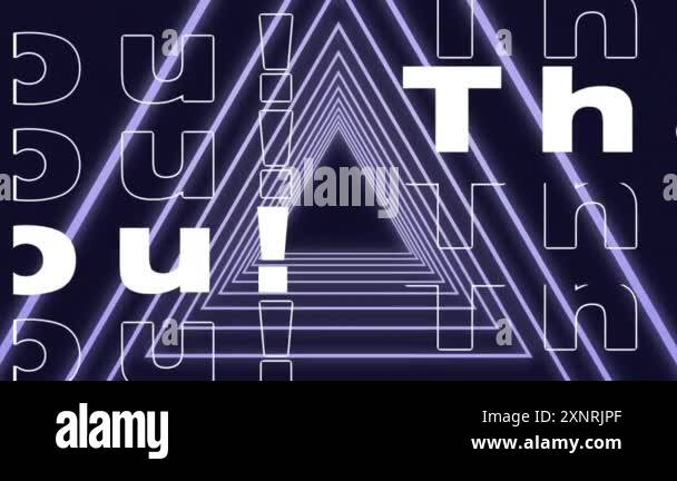 Text animation over neon triangular tunnel background. digital, futuristic, technology Stock ...