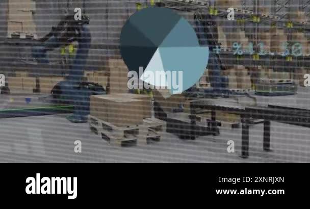 Animation of diagrams and data processing over machines working in ...