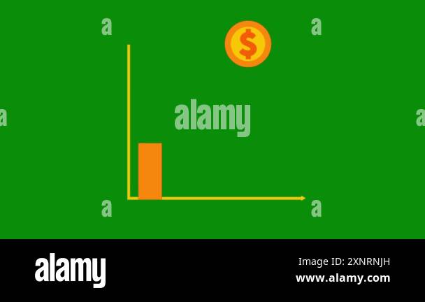 Motion animation of going downward bar chart falling stock index Graph ...