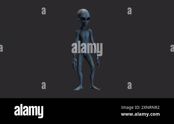 An Alien Grey Character motion sequence with embedded alpha for easy ...