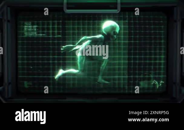 A 3D digital Sci-Fi style data screen featuring a central animated ...