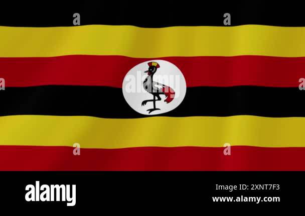 Uganda Waving Flag. Realistic Flag Animation. Seamless Loop Background ...