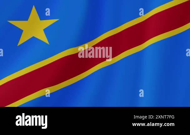 Democratic Republic of the Congo Waving Flag. Realistic Flag Animation ...