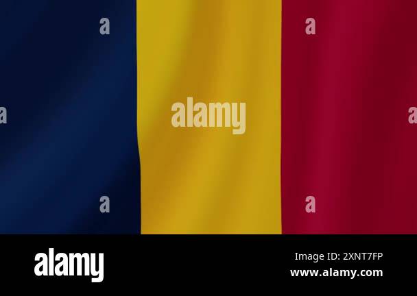 Chad Waving Flag. Realistic Flag Animation. Seamless Loop Background Stock Video Footage - Alamy