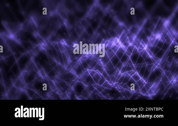 Cybernetic connected plexus structure purple landscape 4k animation ...