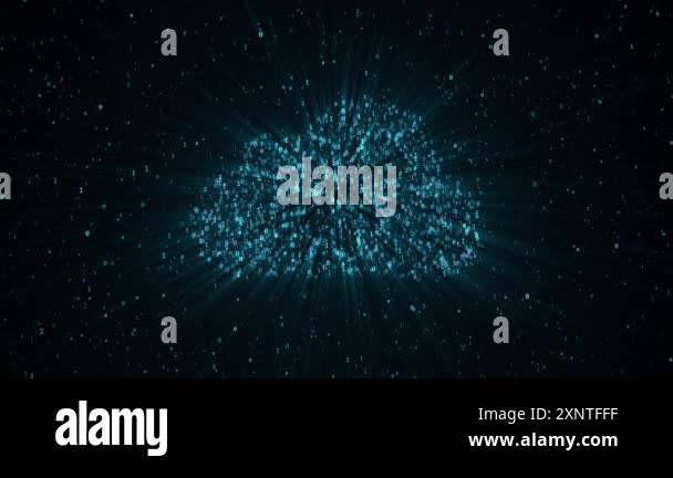 Cloud technology conception, dynamic animation of chaotically slow ...