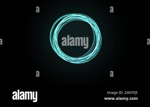 Futuristic 3D animation of glowing rotating circle from particles, 4K ...