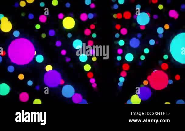 3D abstract colourful particulars animation with oscillation wavy ...