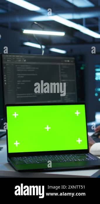 Vertical Video Admin In Data Center Using Isolated Screen Laptop To Design Implement And Manage