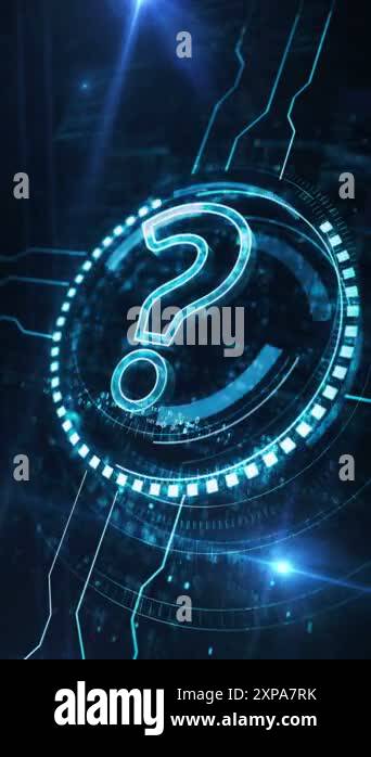 Vertical video: Question mark help and quiz symbol digital concept ...