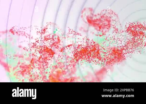 Animation of red spots over white circles. Technology, colours and ...