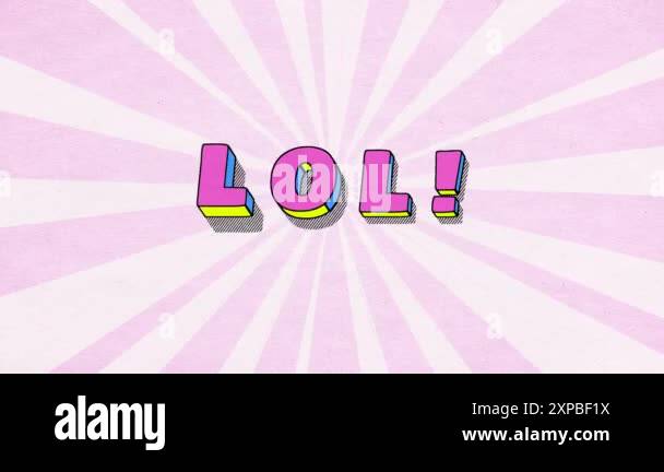 LOL! - comics style 3D text with shadow on paper textured background in ...