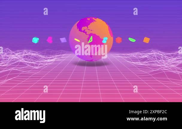 3D futuristic visualisation of metaverse immersive virtual world with ...