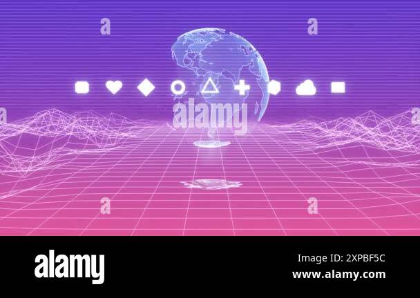 3D futuristic visualisation of metaverse immersive virtual world with ...