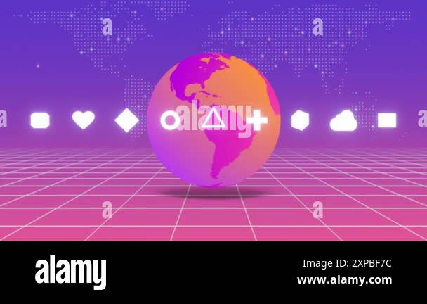 3D futuristic visualisation of metaverse immersive virtual world with ...