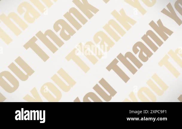 This is a loop animation with scrolling text "Thank you" in muted ...