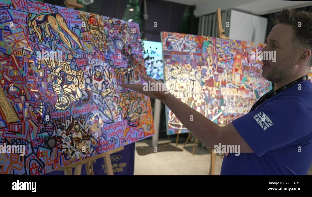 Interview with sports artist Ben Mosley on his Olympic mural Stock ...