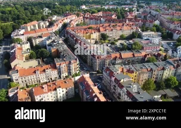 Legnica, Poland Medieval architecture of ancient Polish city from above ...