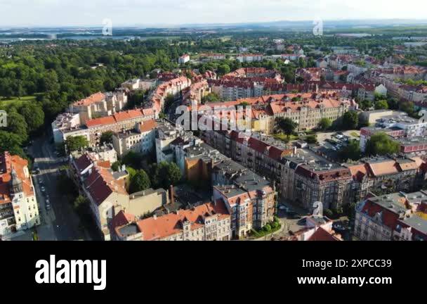 Legnica, Poland Medieval architecture of ancient Polish city from above ...