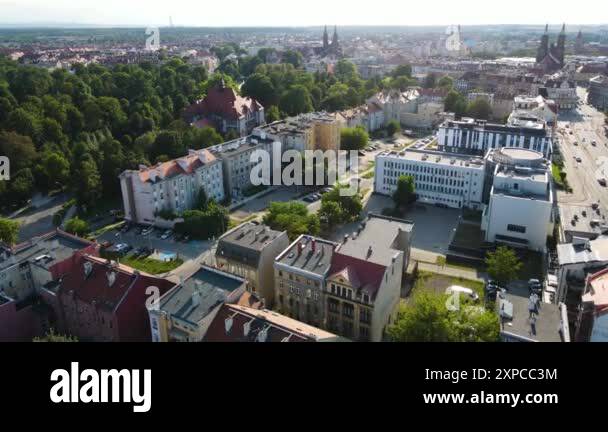 Legnica, Poland Medieval architecture of ancient Polish city from above ...