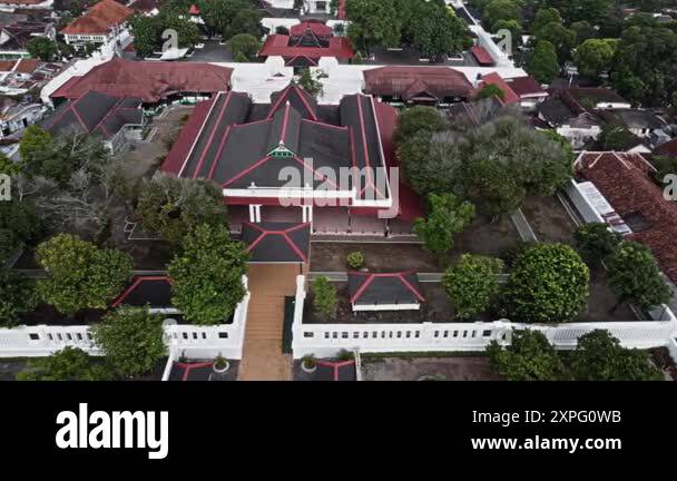 Aerial view of Yogyakarta Sultanate Palace. A traditional architectural ...
