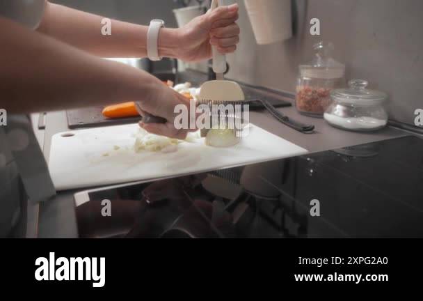 Woman dicing onion using knife Stock Videos & Footage - HD and 4K Video ...