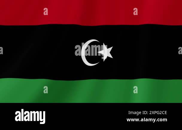 Libya Waving Flag. Realistic Flag Animation. Seamless Loop Background Stock Video Footage - Alamy
