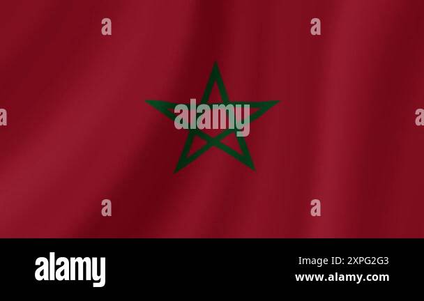 Morocco Waving Flag. Realistic Flag Animation. Seamless Loop Background ...
