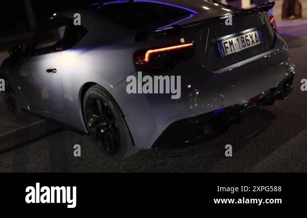 Adria, Italy 30 july 2024: Toyota GT86 cars revving engines with ...