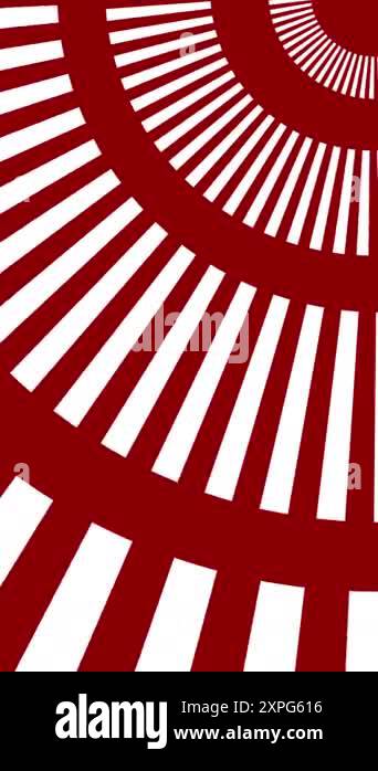 Four White Cascade Wheel Rotating of Red Wall Paper. Vertical Motion ...
