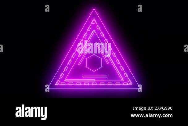 4K Cool loading data neon HUD triangle interfaces in an alpha channel ...