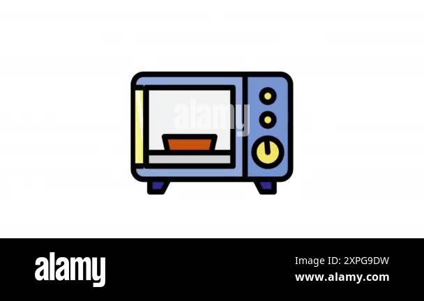 Animated microwave oven icon . Seamless looping video with alpha ...
