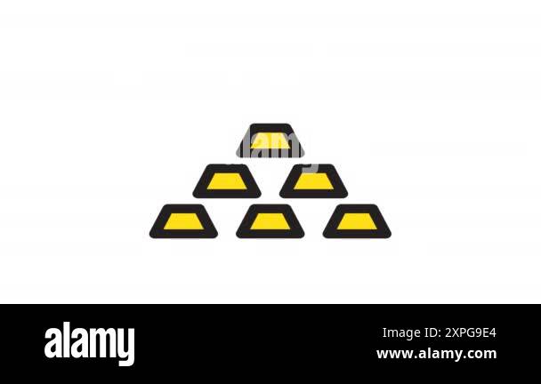 Animated gold bars icon . Seamless looping video with alpha channel on ...