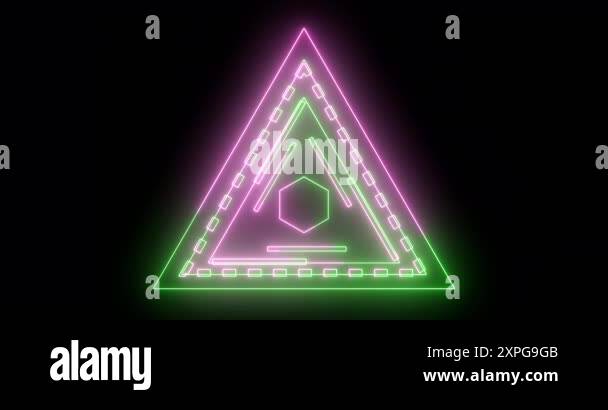4K Loading data neon HUD triangle interfaces in an alpha channel ...