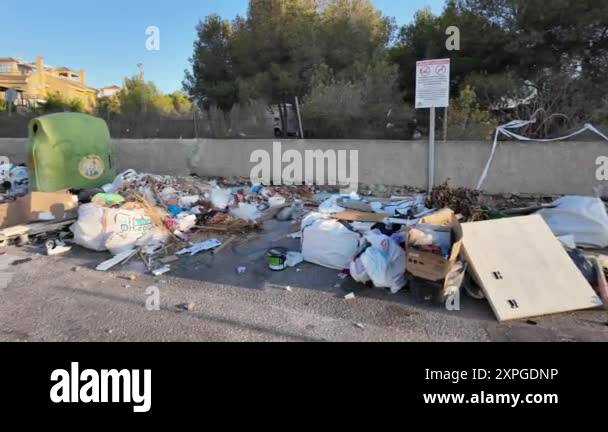 Residential garbage overflowing trash Stock Videos & Footage - HD and ...
