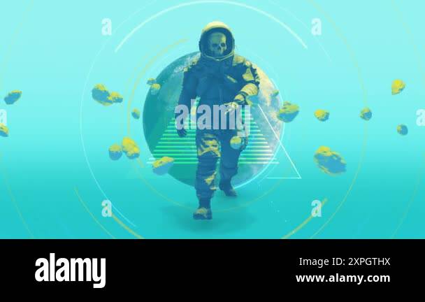An abstract illustrative animated looping background featuring a ...