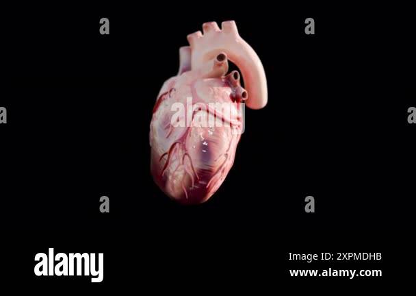 Realistic 3d heart fast beat animation loop With Alpha channel 4k ...