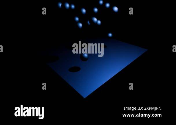 Blue metallic 3d balls bouncing black background 4k concept animation ...