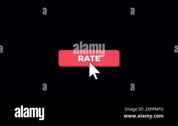 5 Stars Rate Button on a Transparent Background. Star Rating Icon ...