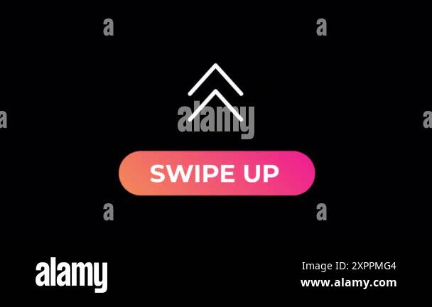Swipe Up Animation with Arrows on a Transparent Background. Social ...