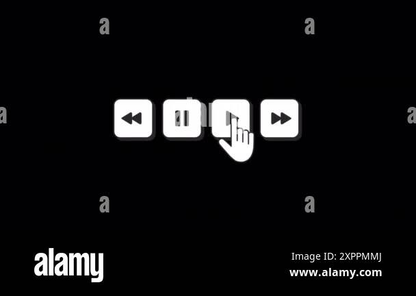 Press the Play Button Animation on a Transparent Background. Animated ...