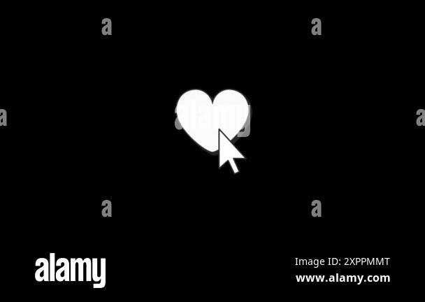 Click Heart Like Button Animation on a Transparent Background. Animated ...