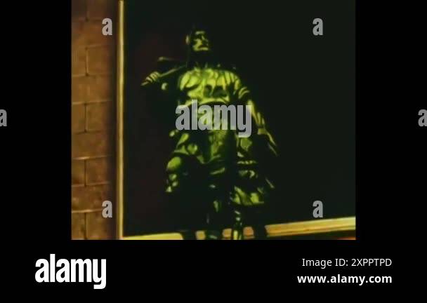 1949. Vintage animated film, goats climb the Swiss Alps and guides ...