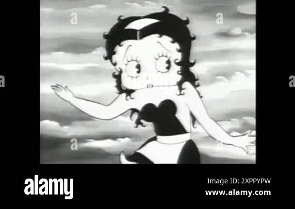 1935. Vintage animated film, Betty Boop sings to mythological creatures ...