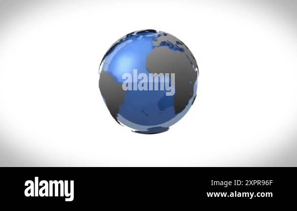 Rotating globe with blue check marks, showing global approval animation ...