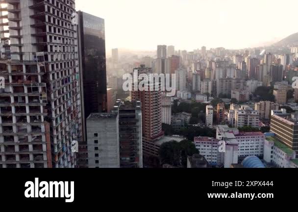 Caracas, Venezuela - 24 December 2023: Aerial view of city at sunset ...