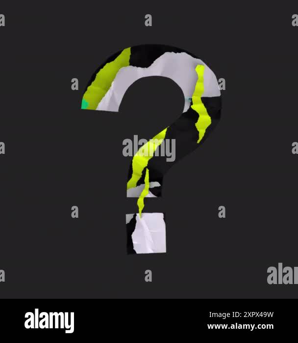 A colourful stop frame motion animated style paper shredded question ...